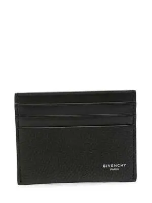 Givenchy Leather Card Holder With Logo - Black