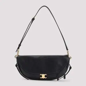 Celine Small Halfmoon Triomphe Lamb Leather Shoulder Bag