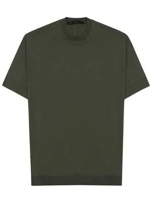 LOW BRAND Low-brand Textured Knit T-shirt - Green