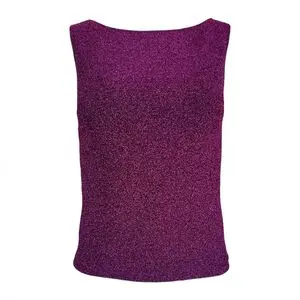LAURA CITRON Electric Orchid Lamé Top