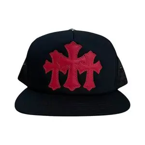 Chrome Hearts Triple Cross Cemetery Trucker Hat - Black