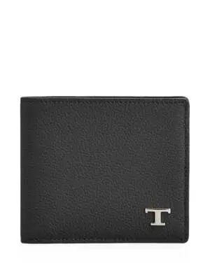 TOD'S Bi-fold Leather Wallet - Black