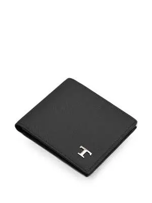TOD'S Bi-fold Leather Wallet - Black