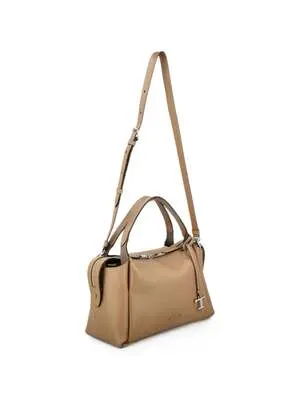 TOD'S Small Calf Leather Handbag With Shoulder Strap - Brown