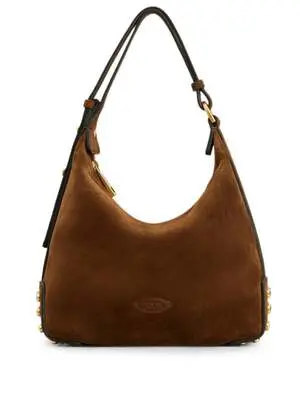 TOD'S Metal Dots Mini Bag In Suede - Brown