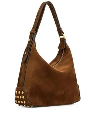 TOD'S Metal Dots Suede Mini Bag - Brown