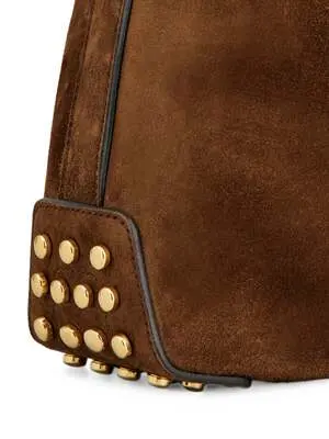 TOD'S Metal Dots Suede Mini Bag - Brown