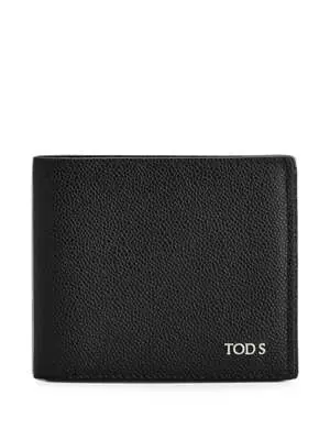 TOD'S Leather Bi-fold Wallet - Black