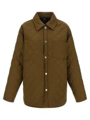A.p.c. Georges Quilted Wool Blend Blouson - Green