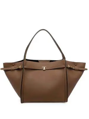 TOD'S T Signature Medium Shopping Bag In Leather - Brown
