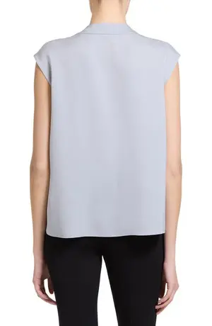 Theory Pleated V-neck Silk Shell