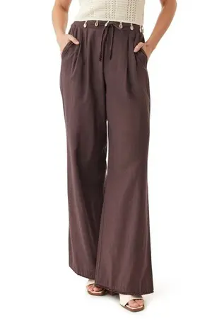 Habitual Pull On Wide Leg Pants - Mocha