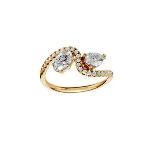 AYA FINE JEWELRY Pear & Oval Lab Diamond Open Bypass Ring In 14k Gold - Yellow