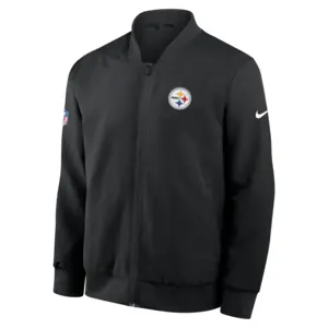 Nike Pittsburgh Steelers Sideline Nfl Full-zip Bomber Jacket - Black