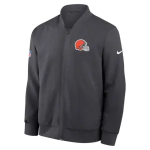 Nike Cleveland Browns Sideline Nfl Full-zip Bomber Jacket - Grey