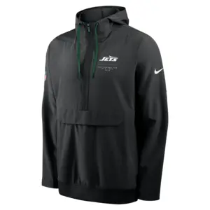 Nike New York Jets Sideline Anorak 1/2-zip Hooded Jacket - Black