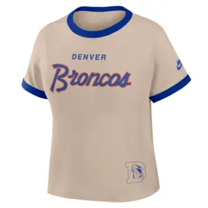Nike Denver Broncos Rewind Ringer Mod Nfl Cropped T-shirt - Brown