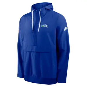 Nike Seattle Seahawks Alt Anorak Nfl 1/2-zip Hooded Jacket - Blue