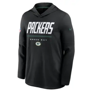 Nike Green Bay Packers Long-sleeve Hooded Top - Black