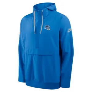 Nike Detroit Lions Alt Anorak Nfl 1/2-zip Hooded Jacket - Blue