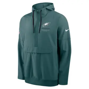 Nike Philadelphia Eagles Sideline Anorak Nfl 1/2-zip Hooded Jacket - Green