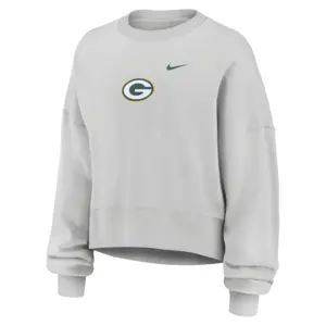Nike Green Bay Packers Primetime Phoenix Nfl Oversized Pullover Crew - Grey