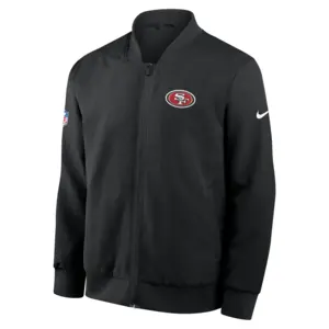 Nike San Francisco 49ers Sideline Nfl Full-zip Bomber Jacket - Black