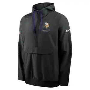 Nike Minnesota Vikings Anorak 1/2-zip Hooded Jacket - Black