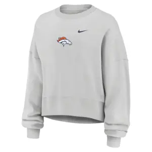 Nike Denver Broncos Primetime Phoenix Nfl Oversized Pullover Crew - Grey