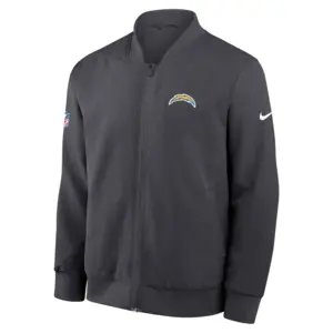 Nike Los Angeles Chargers Sideline Nfl Full-zip Bomber Jacket - Grey