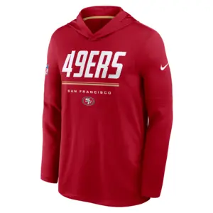 Nike San Francisco 49ers Sideline Dri-fit Nfl Long-sleeve Hooded Top - Red