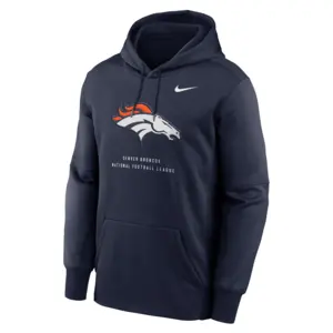 Nike Denver Broncos Therma Pullover Hoodie - Blue