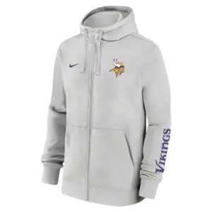 Nike Minnesota Vikings Club Full-zip Hoodie - Grey