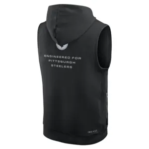 Nike Pittsburgh Steelers Dri-fit Sleeveless Pullover Hoodie - Black