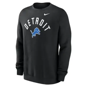Nike Detroit Lions Club Nfl Pullover Crew - Black