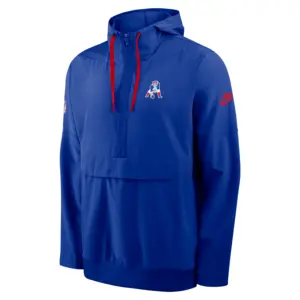 Nike New England Patriots Alt Anorak 1/2-zip Hooded Jacket - Blue