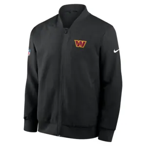 Nike Washington Commanders Sideline Nfl Full-zip Bomber Jacket - Black