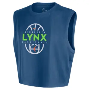 Nike Minnesota Lynx Wnba Authentic Sleeveless Cropped T-shirt - Blue