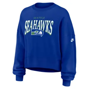 Nike Seattle Seahawks Rewind Phoenix Nfl Oversized Pullover Crew - Blue