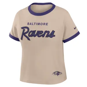 Nike Baltimore Ravens Rewind Ringer Mod Nfl Cropped T-shirt - Brown