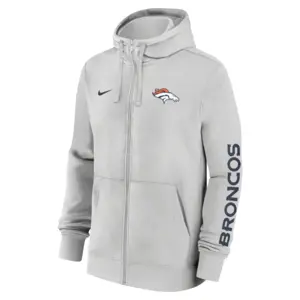 Nike Denver Broncos Club Full-zip Hoodie - Grey