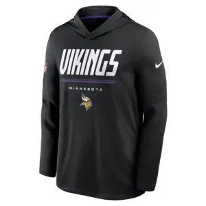 Nike Minnesota Vikings Dri-fit Long-sleeve Hooded Top - Black