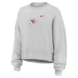 Nike Kansas City Chiefs Primetime Phoenix Nfl Oversized Pullover Crew - Grey