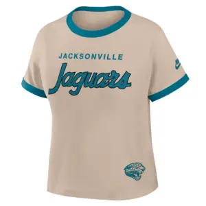 Nike Jacksonville Jaguars Rewind Ringer Cropped T-shirt - Brown