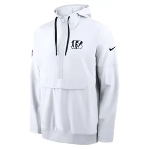 Nike Cincinnati Bengals Nfl 1/2-zip Hooded Anorak Jacket - White