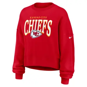 Nike Kansas City Chiefs Rewind Phoenix Nfl Oversized Pullover Crew - Red