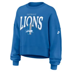 Nike Detroit Lions Rewind Phoenix Nfl Oversized Pullover Crew - Blue