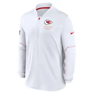 Nike Kansas City Chiefs Sideline Dri-fit Nfl 1/2-zip Top - White