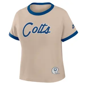 Nike Indianapolis Colts Rewind Ringer Mod Cropped T-shirt - Brown