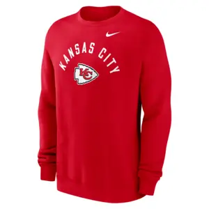 Nike Kansas City Chiefs Club Men's Nfl Pullover Crew Red